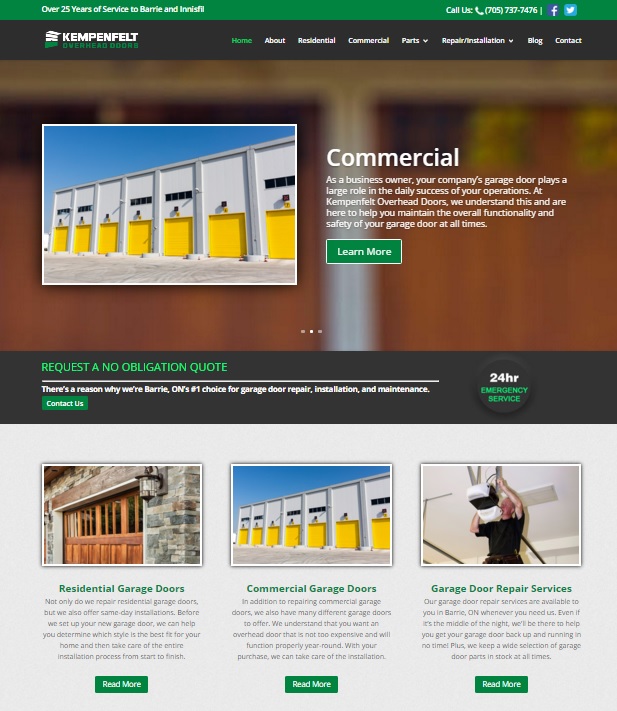 Our New Website is Live! | Kempenfelt Overhead Doors